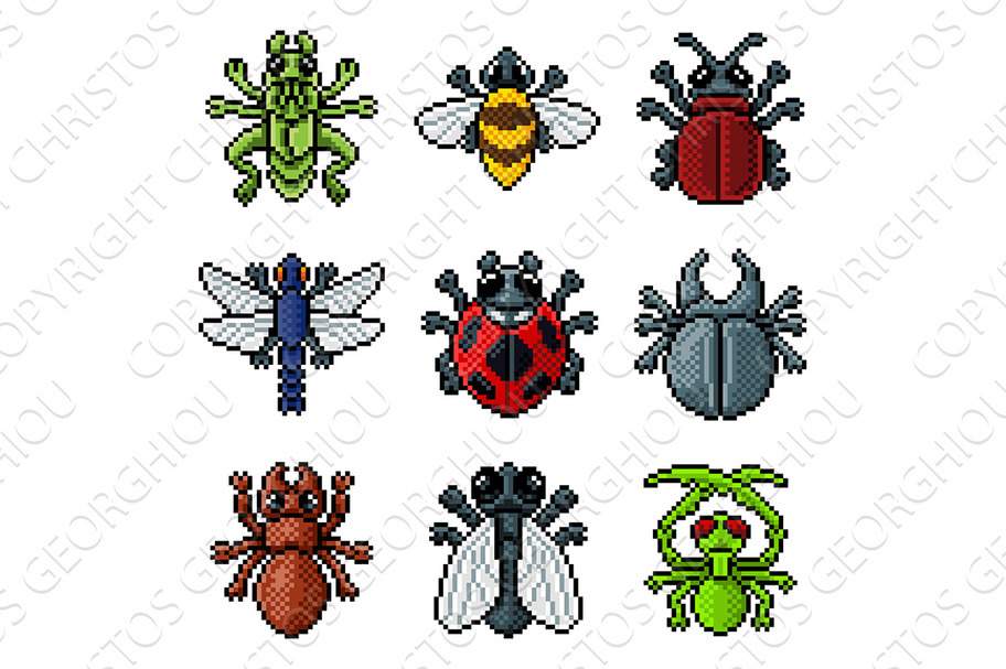 Bug Insect Pixel Art Video Game, an Animal Illustration by Christos ...