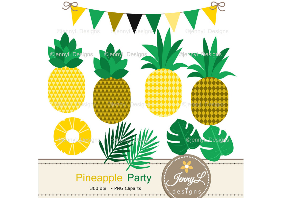 Pineapple digital Papers & clipart, a Pattern Graphic by JennyL Designs