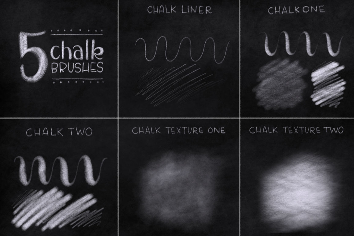 5 Chalk Lettering Procreate Brushes, a Brush Add-On by On the Mark Designs