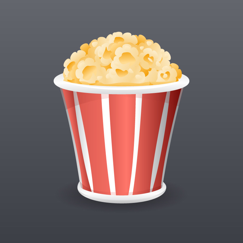 Realistic Popcorn, a Food Illustration by Meiluns shop