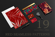 Red floral seamless vector pack, a Pattern Graphic by PatternsBlooming
