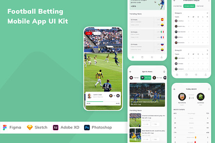 Football App UI Set | UI Kits and Libraries ~ Creative Market