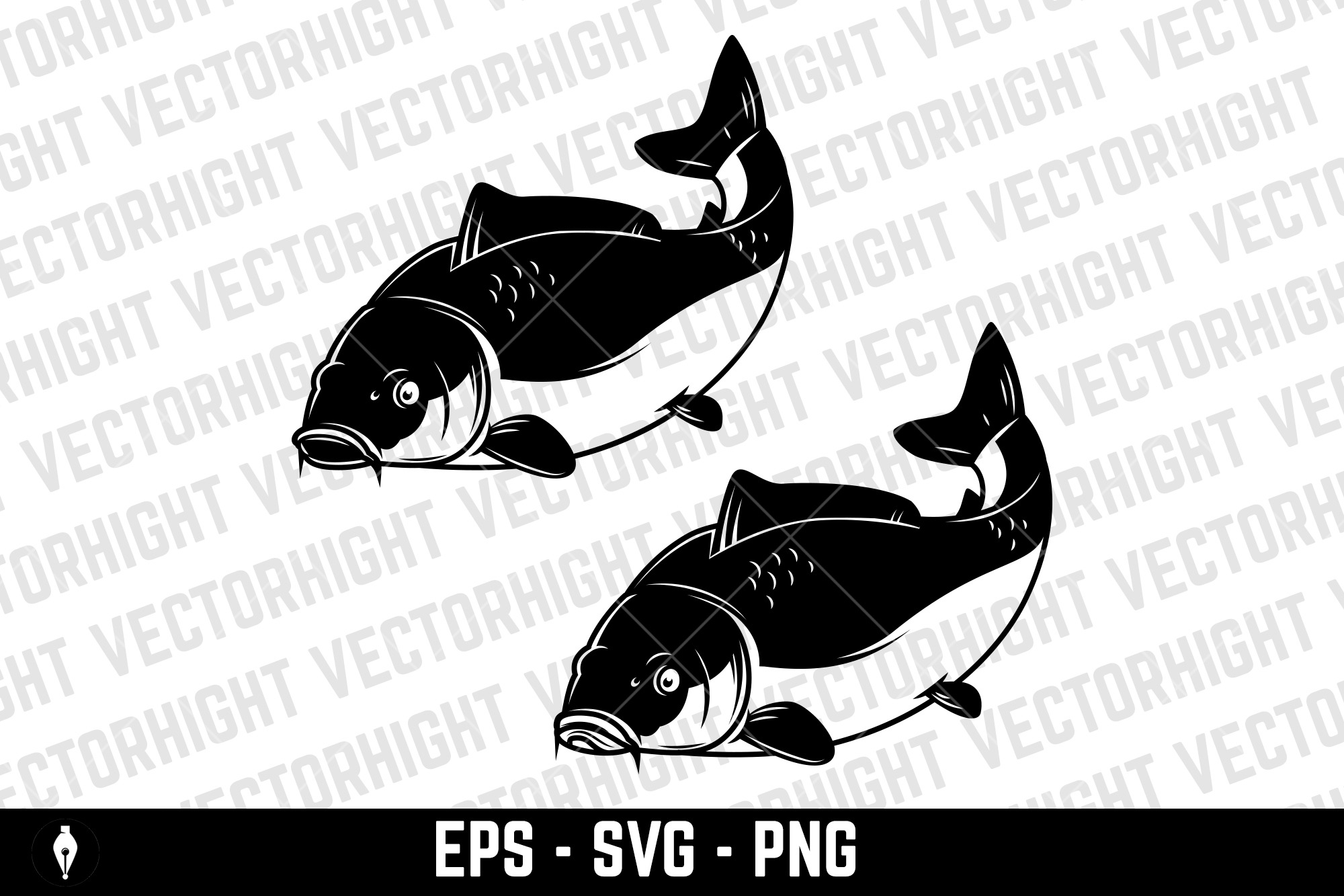 Illustration of carp fish SVG, an Animal Illustration by Vectorhight