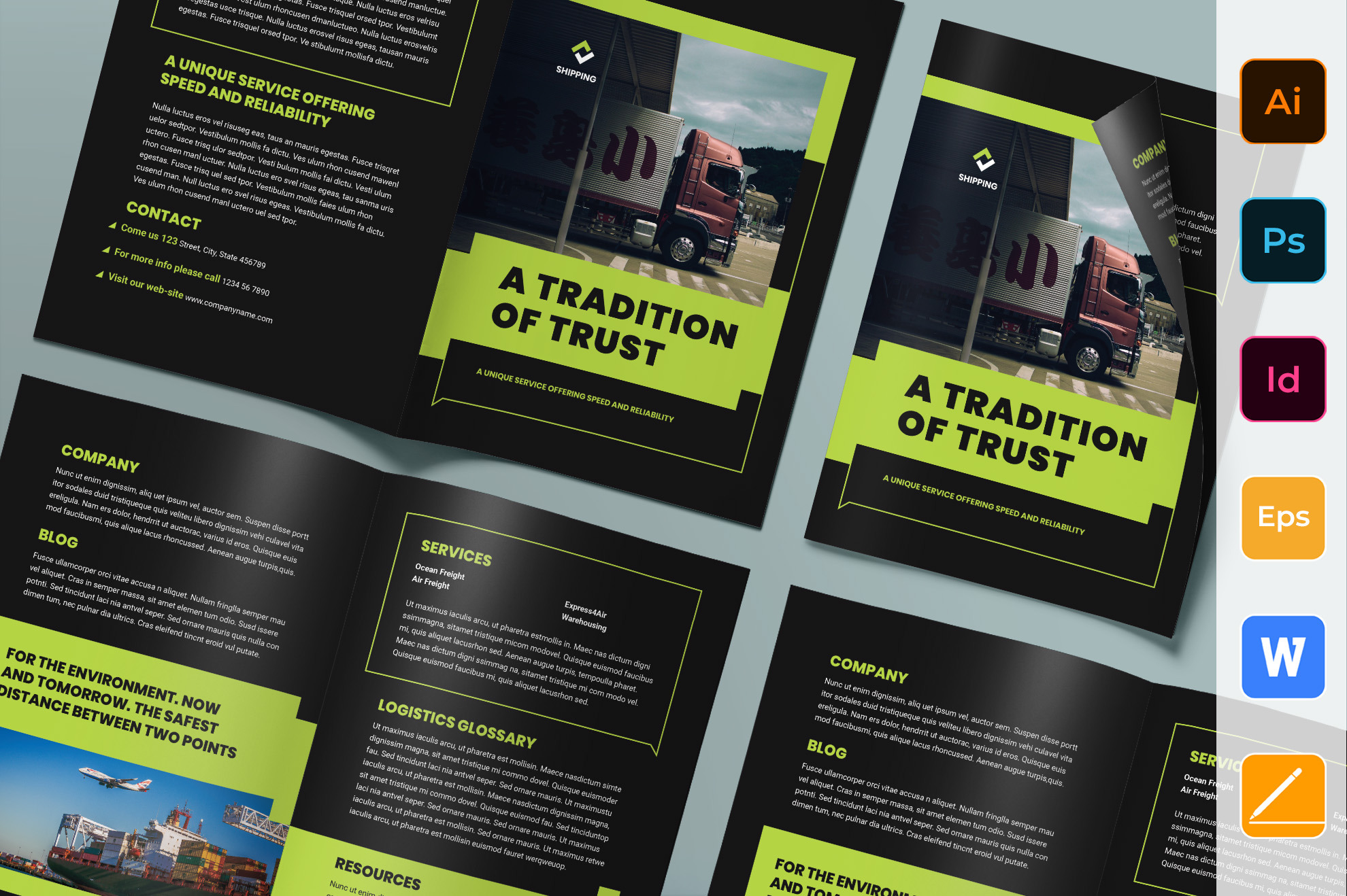 Shipping Brochure Bifold, a Brochure Template by TemplatesNow!