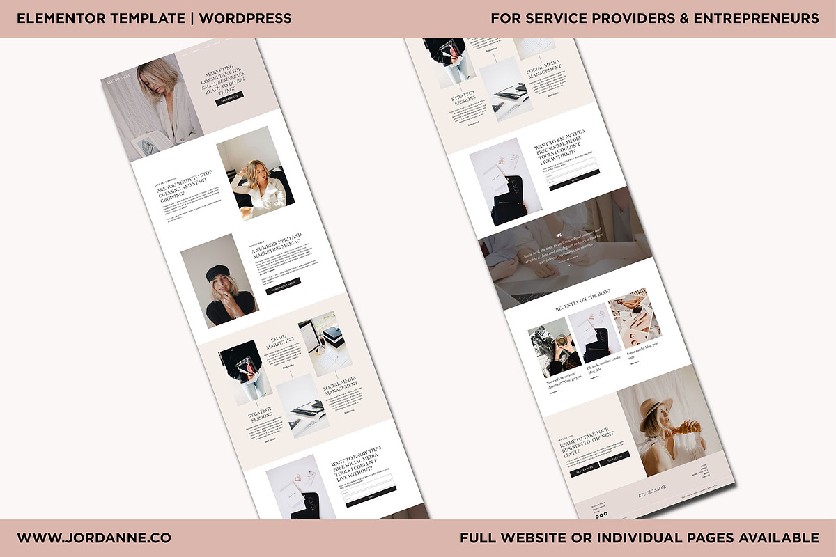 Sadie Website Template - Elementor Template | WordPress Theme
