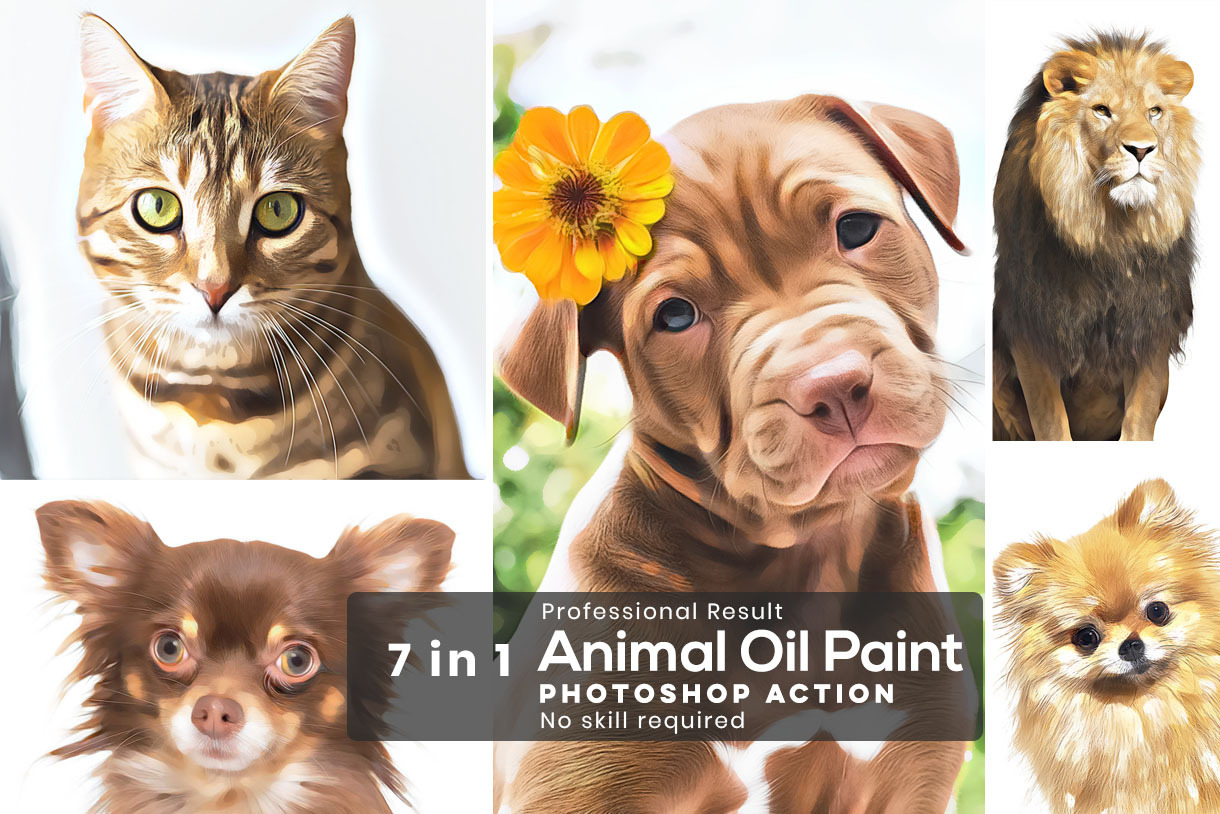 Animal Oil Paint, an Action Add-On by Photoshop Action