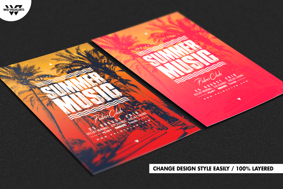 SUMMER MUSIC Flyer Template, a Flyer Template by WG DESIGN