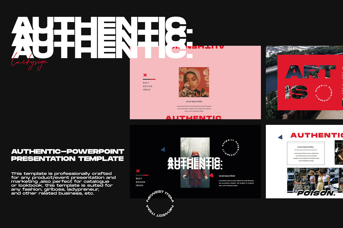 AUTHENTIC Powerpoint Template, a Presentation Template by Rocket Template