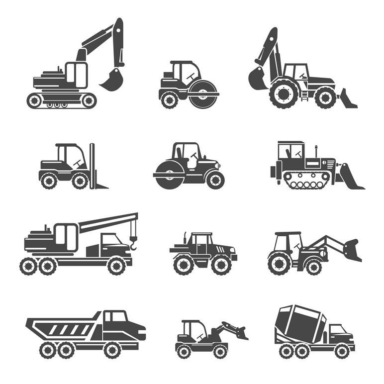 Construction vehicles icons | Icons ~ Creative Market