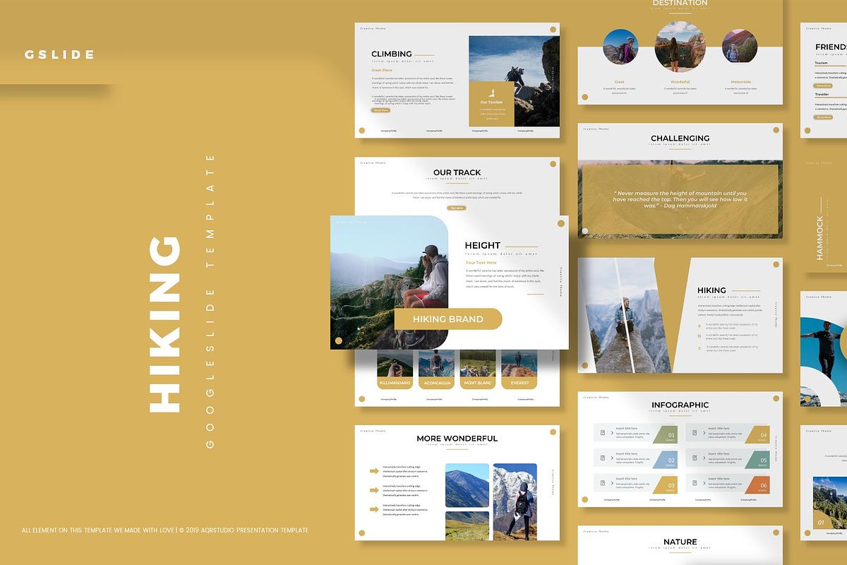 Hiking - Google Slides Template, a Presentation Template by AQR Studio