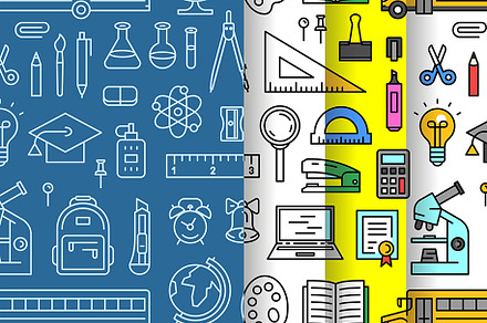 Office supplies seamless pattern, a Pattern Graphic by Volyk