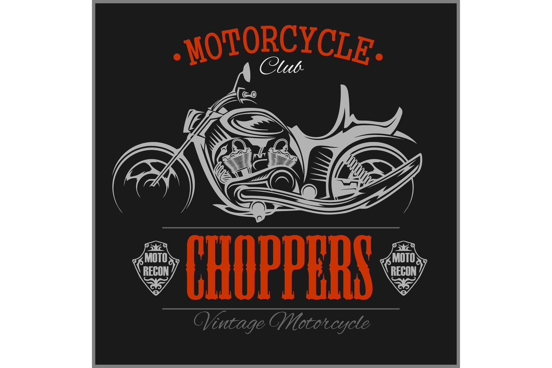 Motorcycle Chopper logo. Vector, a Transportation Illustration by ...