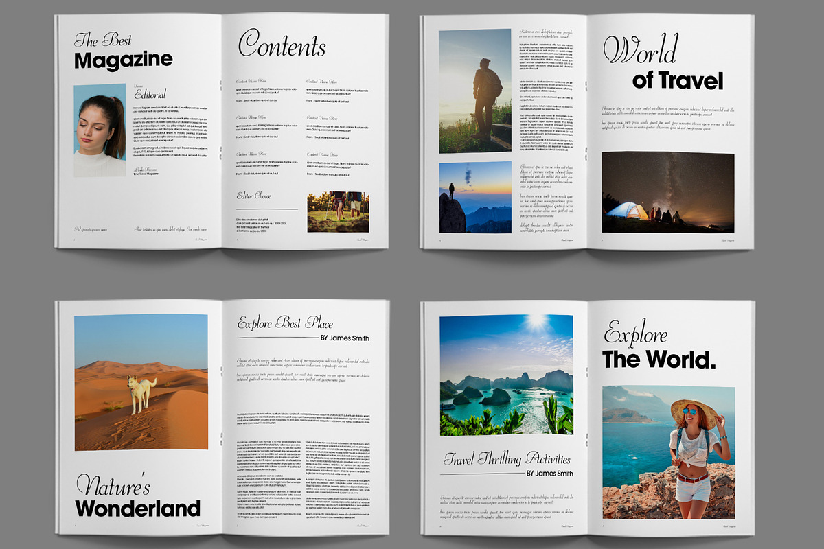 Travel Magazine Template Layout