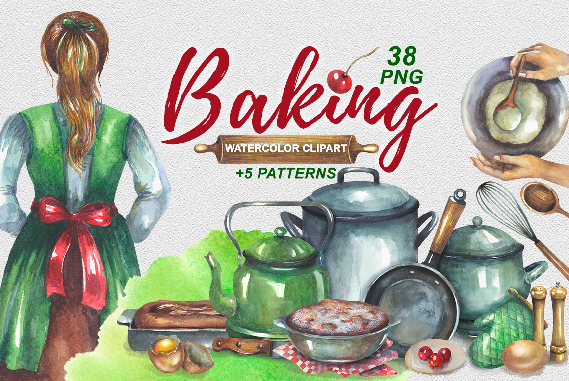 Baking Watercolor Clipart | Food Illustrations ~ Creative Market