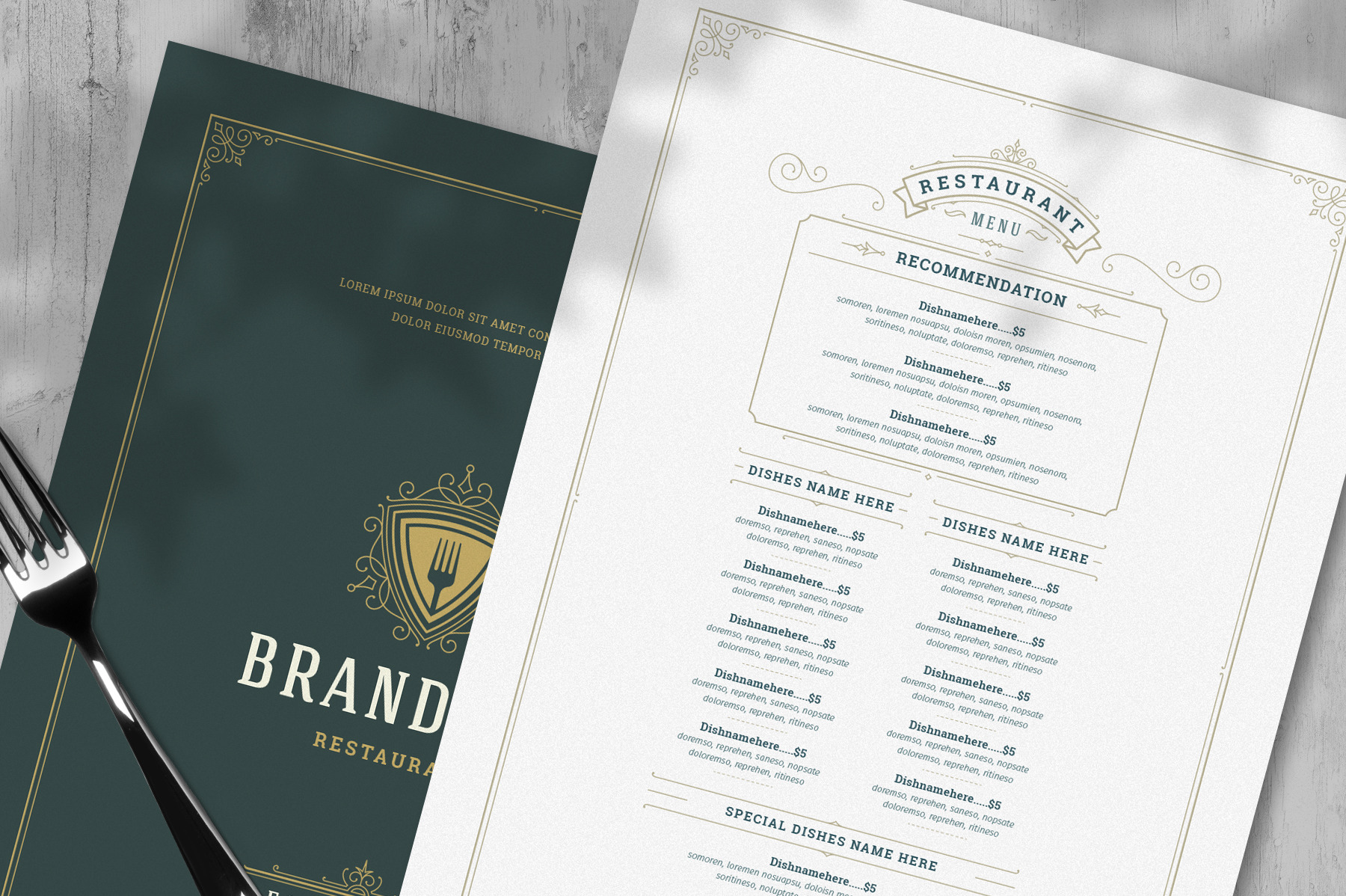 Restaurant Menu Template and Logo | Flyer Templates ~ Creative Market