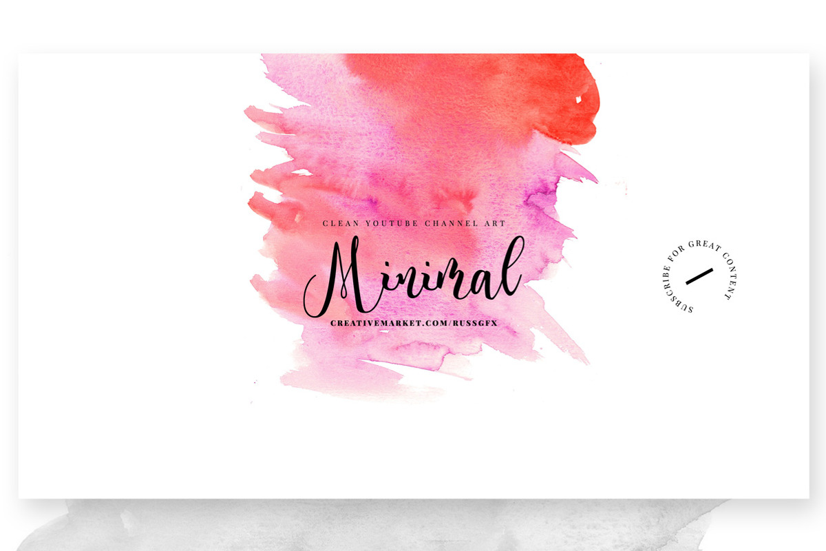 Minimal Youtube Channel Art Banners, a Social Media Template by RussGFX