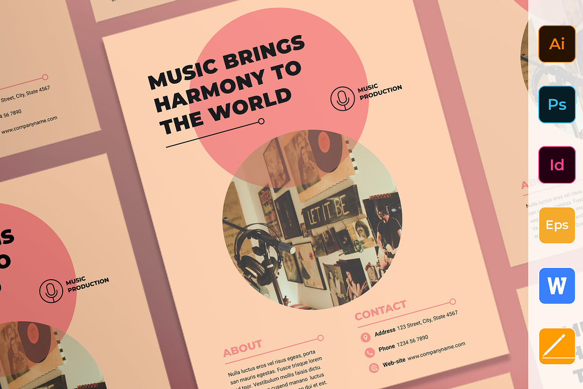 Music Production Poster, a Flyer Template by TemplatesNow!