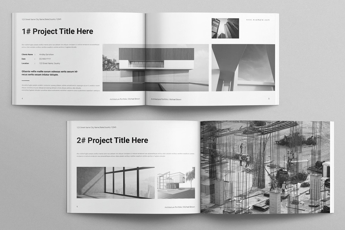 Architecture Portfolio Landscape, a Brochure Template by E-Type