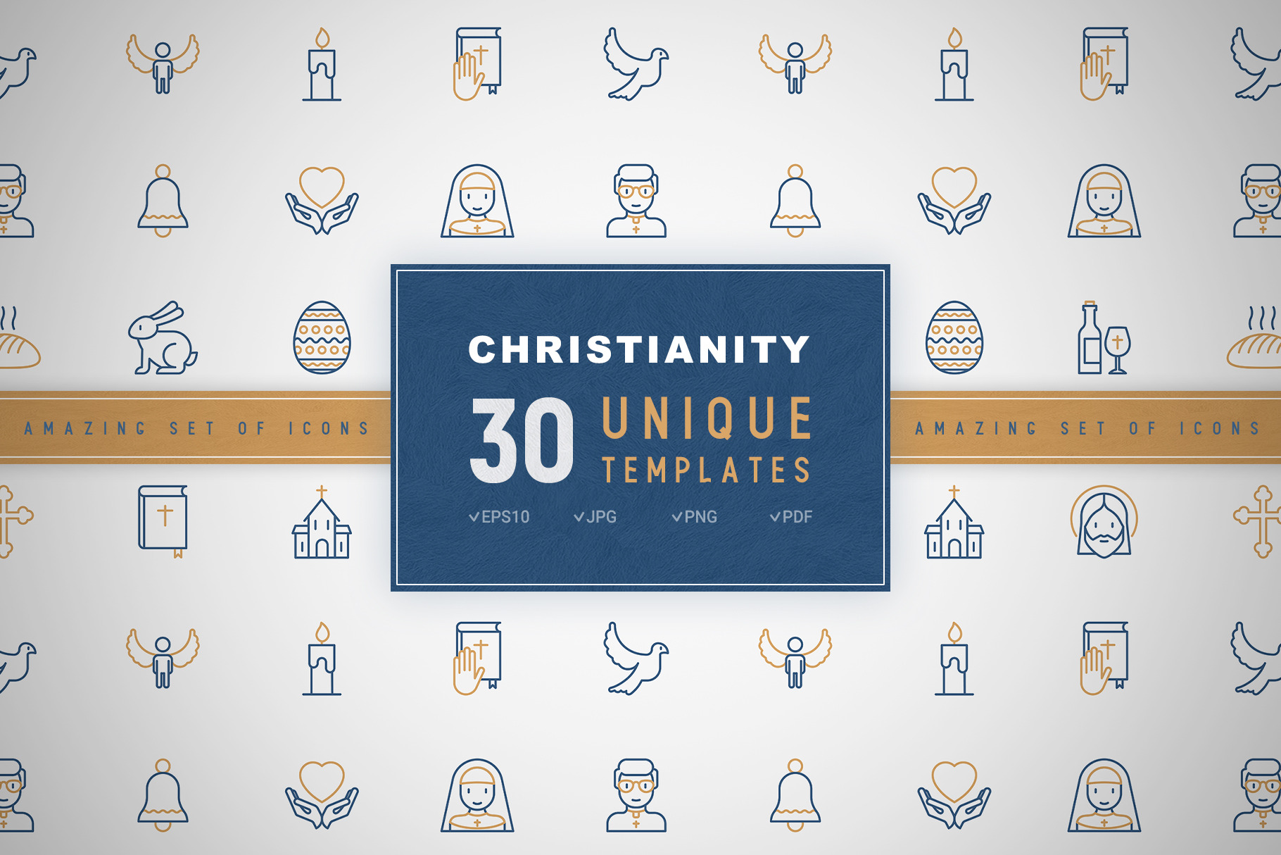 Christianity Icons Set | Concept, an Outline Icon by Alex Blogoodf