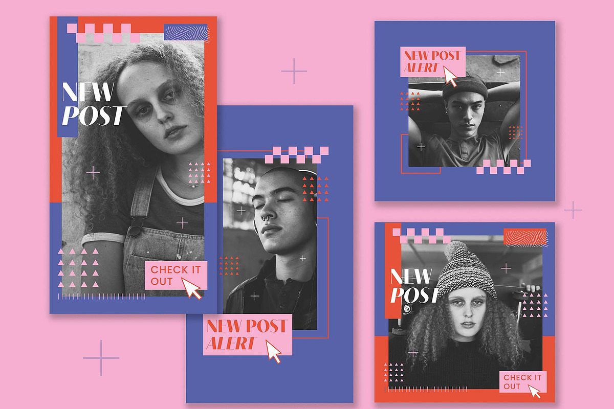 Social Media Set Geometric Shapes, a Social Media Template by wavebreak ...