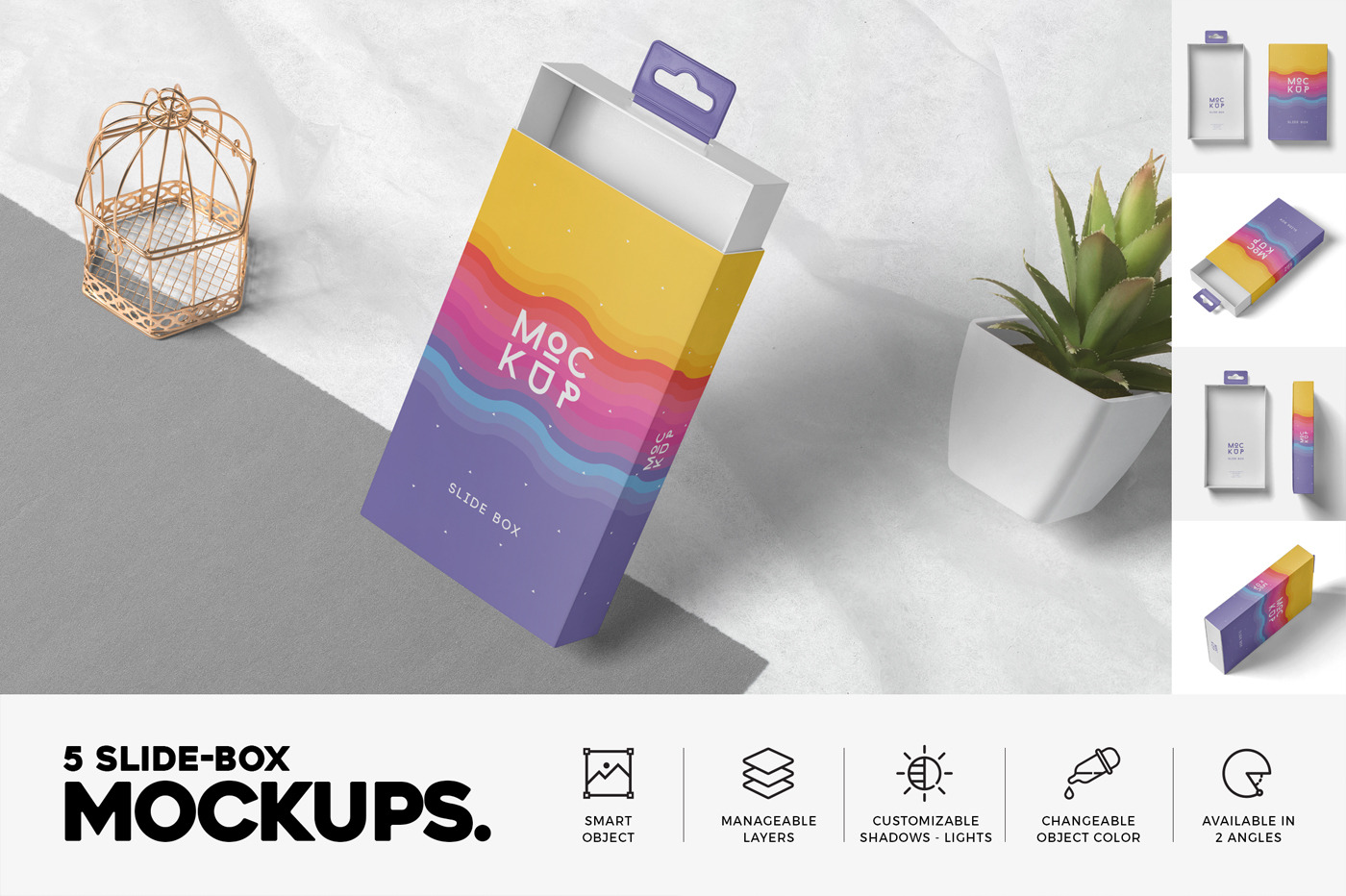 Slide Box Mockups | Cup & Container Mockups ~ Creative Market