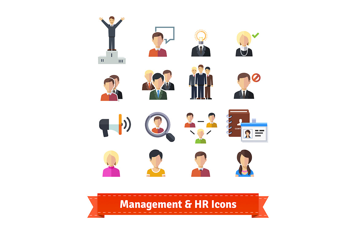 Management and human resources, an Icon by Iconicbestiary | Creative Market