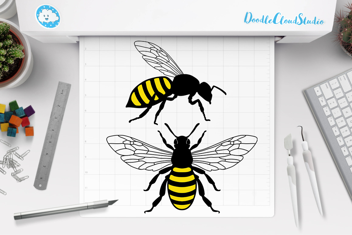 Bee SVG, Honey Bee SVG, Insect SVG,, an Animal Illustration by Doodle ...