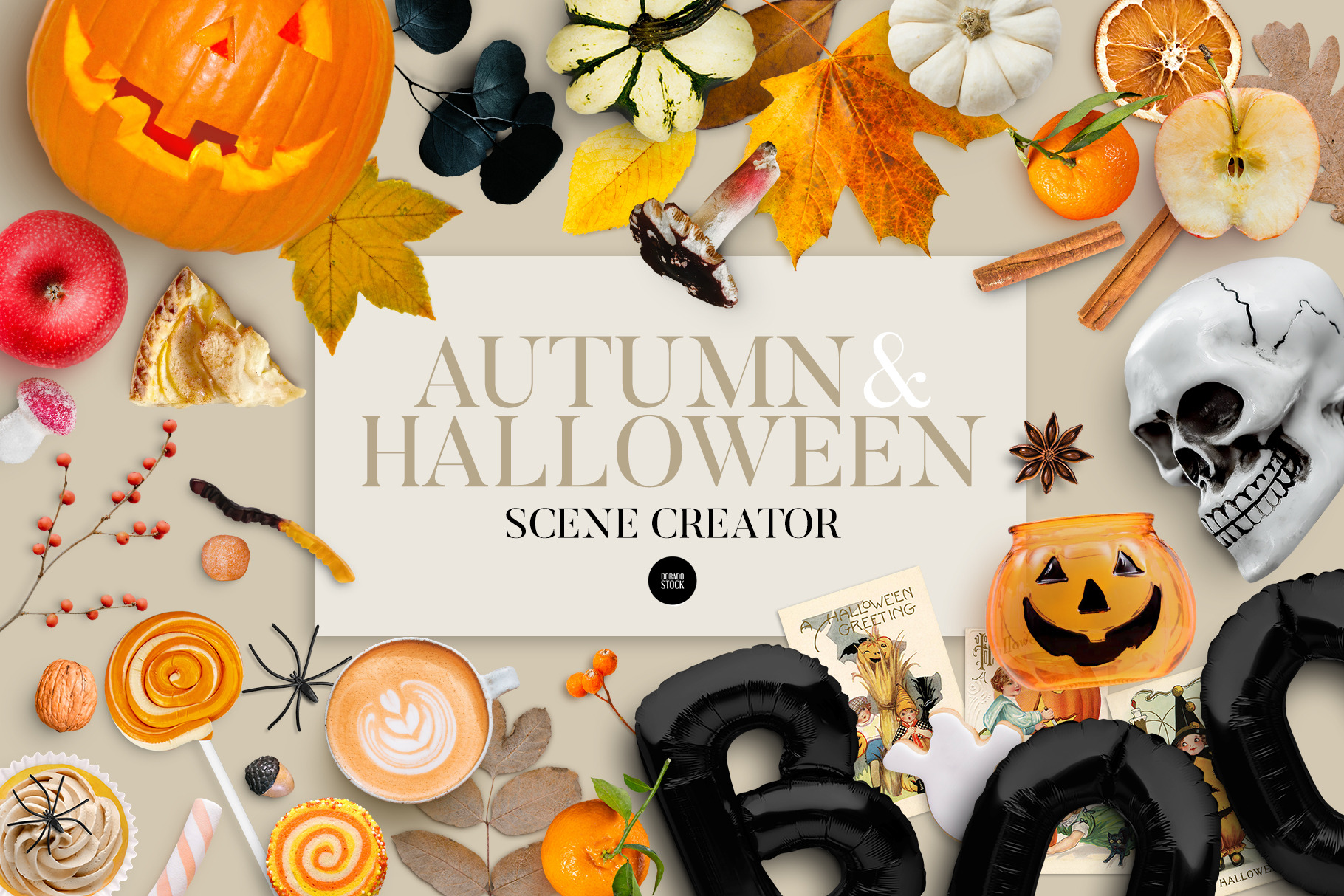 Autumn & Halloween Scene Creator, a Product Mockup by Dorado Stock