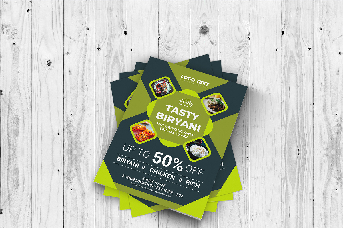 Biryani food Flyer Templates, a Flyer Template by MRI STUDIO