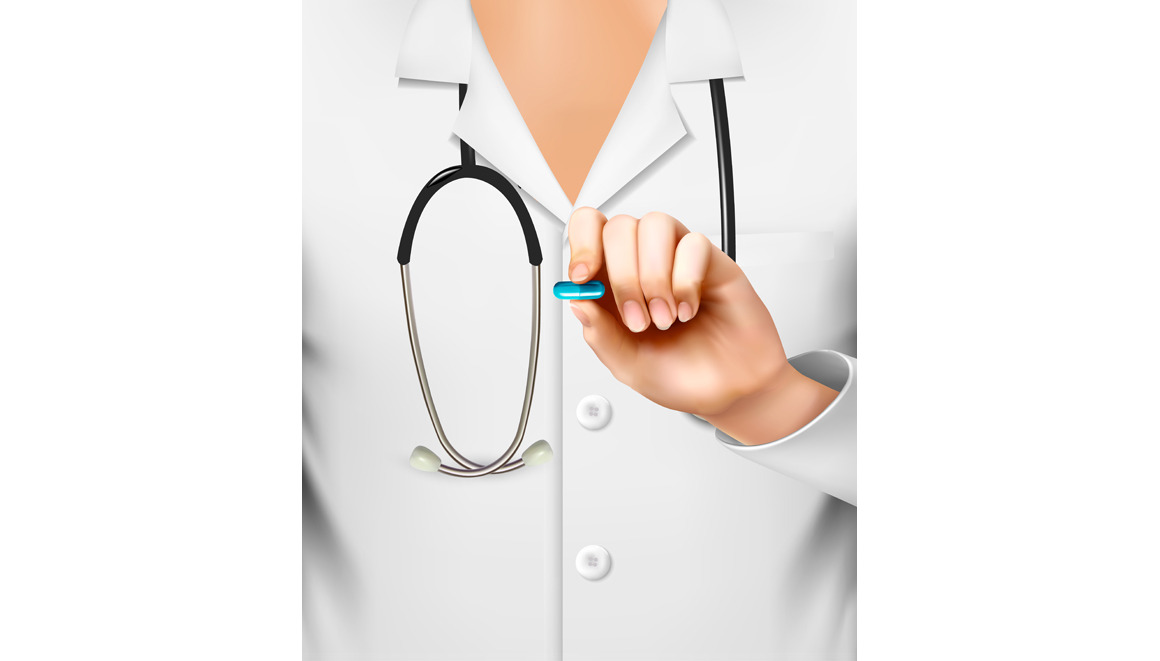 Doctor with a stethoscope, vector, a Healthcare Illustration by ecco