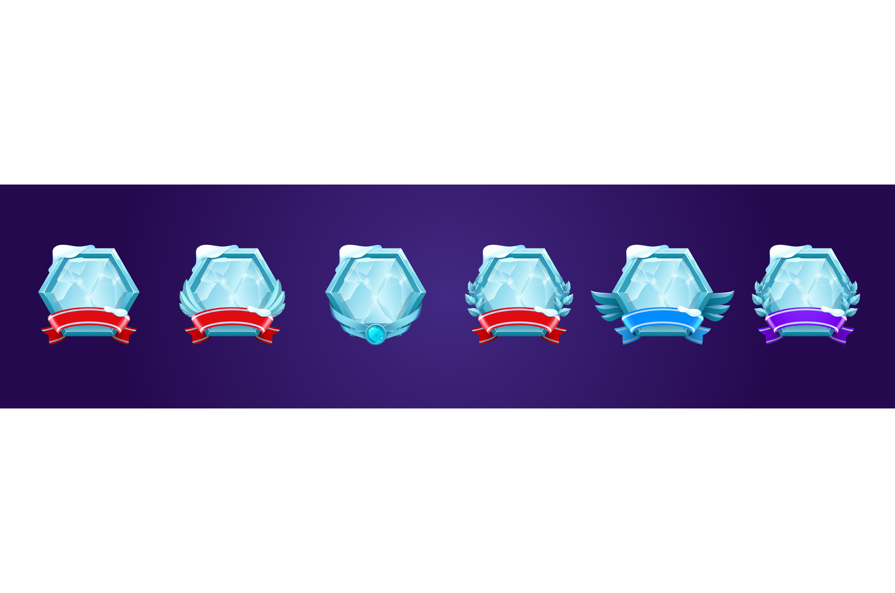Set of ice award badges, ranking, an Illustration by art PVP - market ...