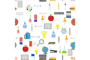 Different school objects in good seamless pattern. Flat vector ...