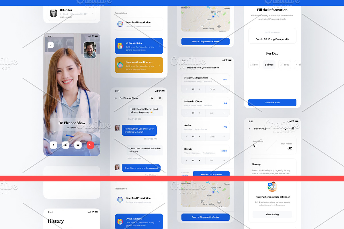 Docplus-Online doctor appointment app | Creative Market