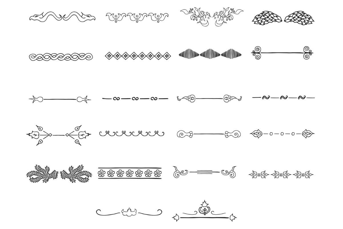 Page Text Divider Borders Set 2, a Brush Add-On by Disasterology Ink
