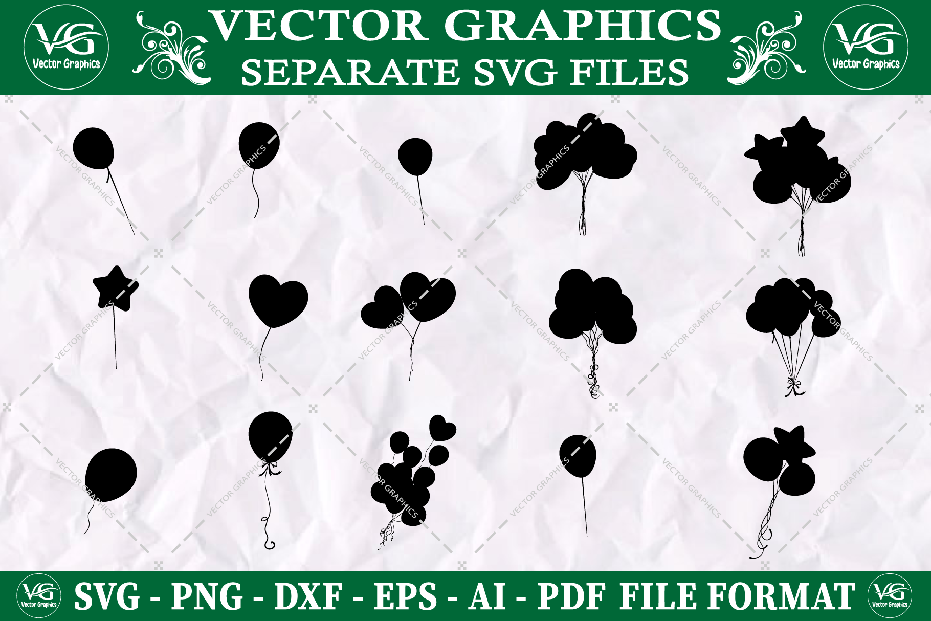 Ballon Svg, balloon bundle svg, an Illustration by Vector Graphics ...
