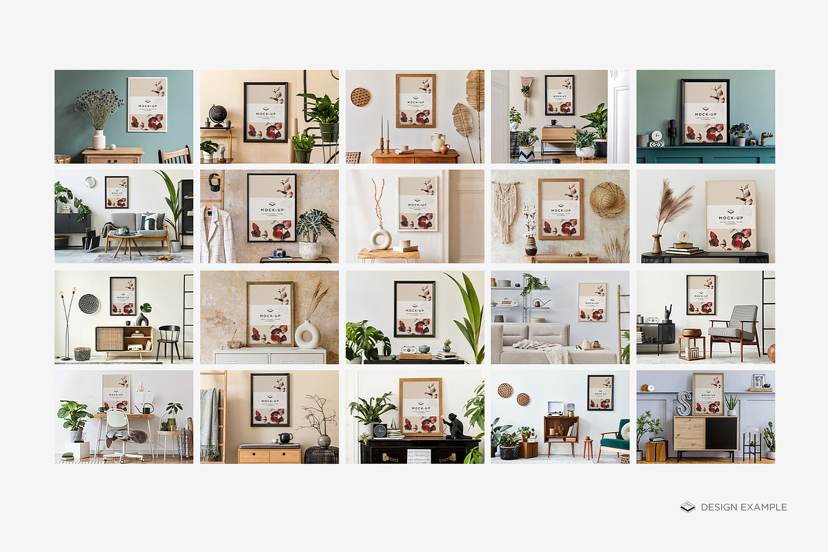 Portrait Frame on Scenes Mock-up, a Print Template by Branda Keeps