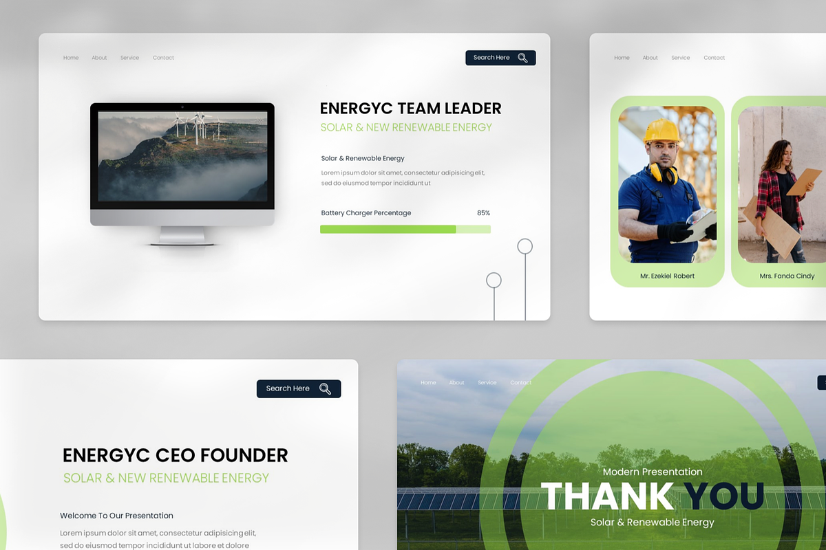 Solar & Renewable Energy Powerpoint, a Presentation Template by Annora ...