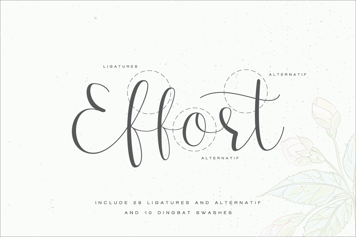 Effort - Calligraphy Font, a Script Font by Dharmas Studio