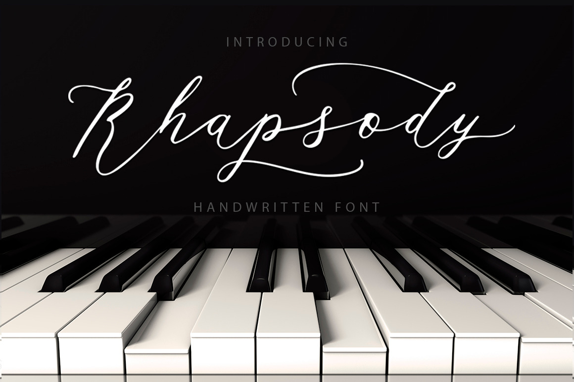 Rhapsody Font., a Script Font by Red Ink