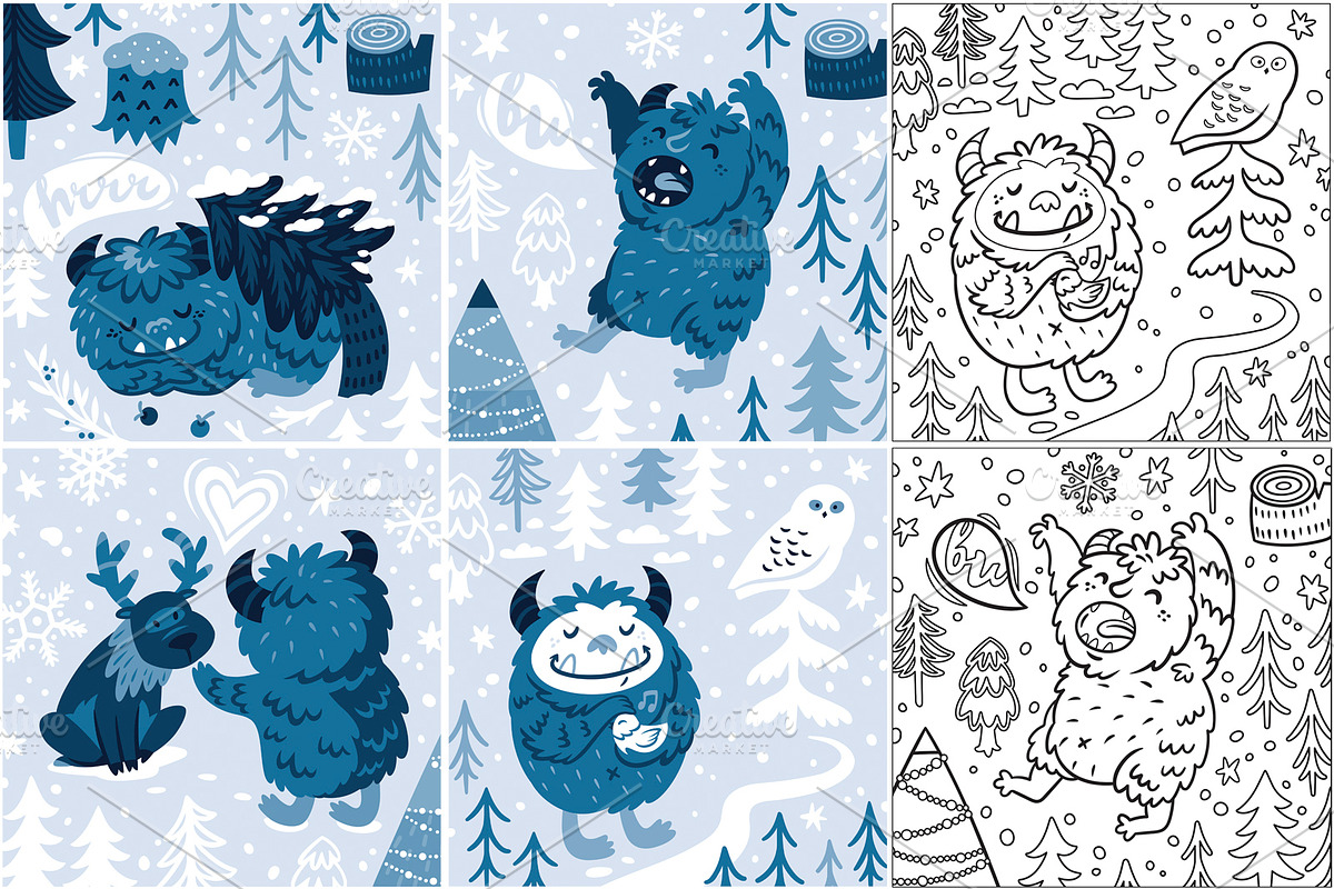 Hello Yeti, a Pattern Graphic by PenguinHouse | Creative Market