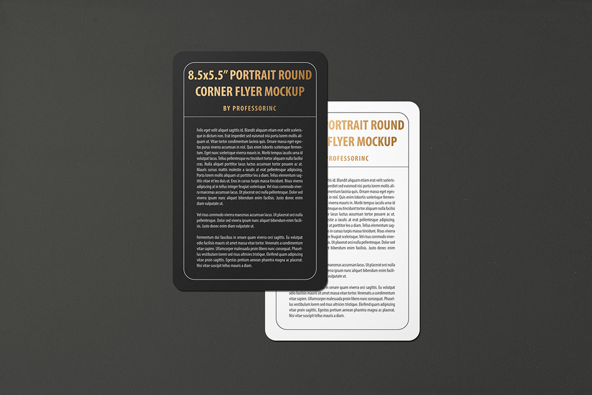 8.5x5.5 Round Corner Flyer Mockup, a Print Template by professorinc