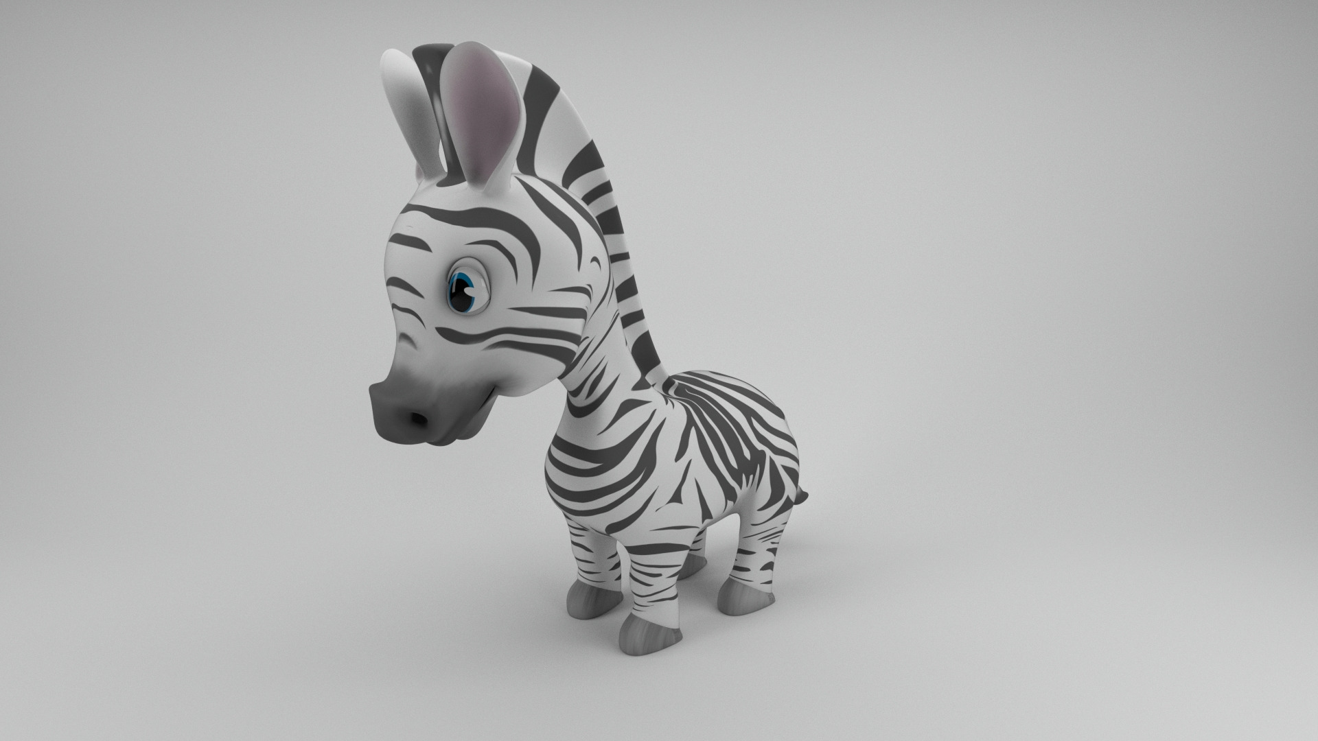 Rigged and Animated Cartoon Zebra, an Animal 3D Model by kjpargeterimages