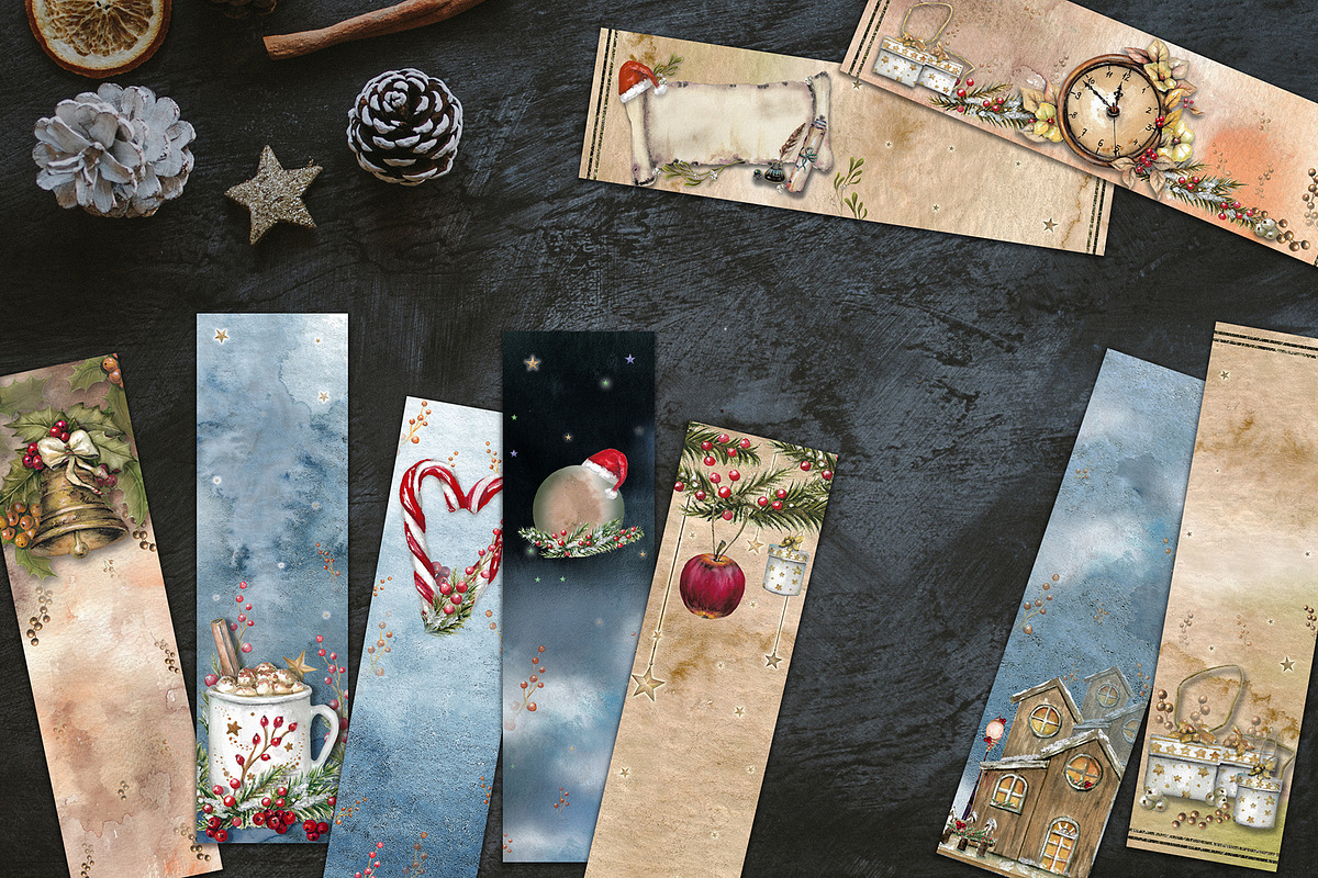 Christmas - Printable Bookmarks Set
