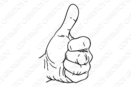 Hand Thumbs Up Gesture, a Texture Illustration by Christos Georghiou