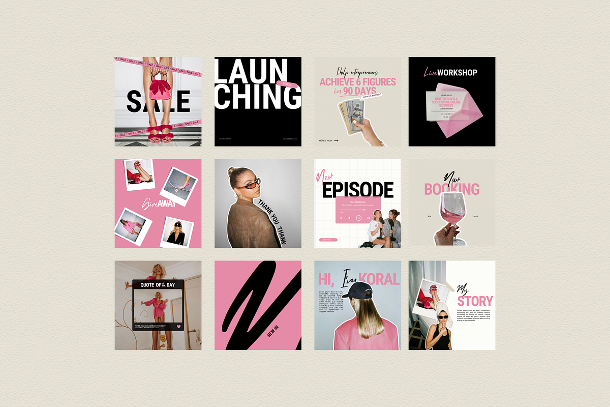 Pink Bold Instagram Template Canva