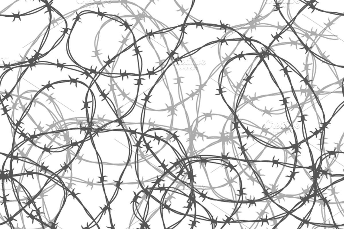 Tangled barbed wire seamless pattern, a Pattern Graphic by BestPics
