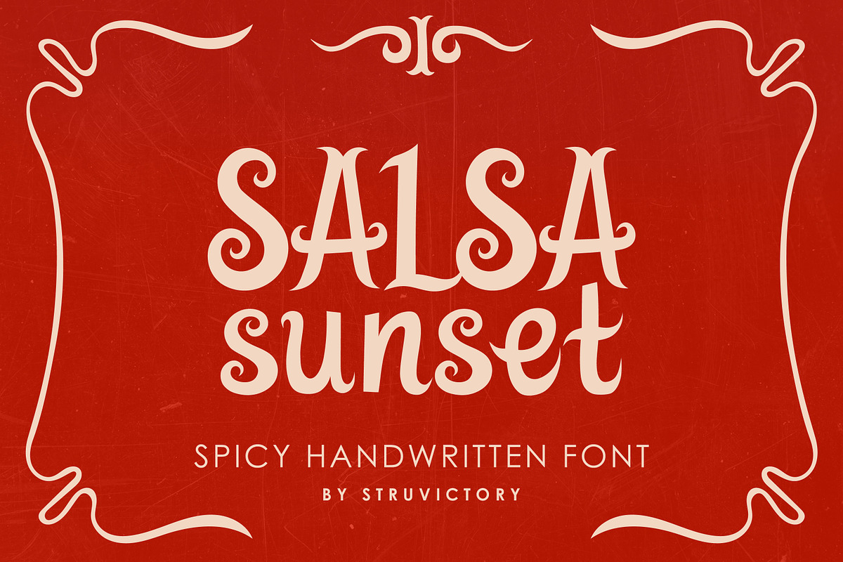 Salsa Sunset Handwritten Spicy Font, a Handwritten Font by Struvictory.art | Creative Market
