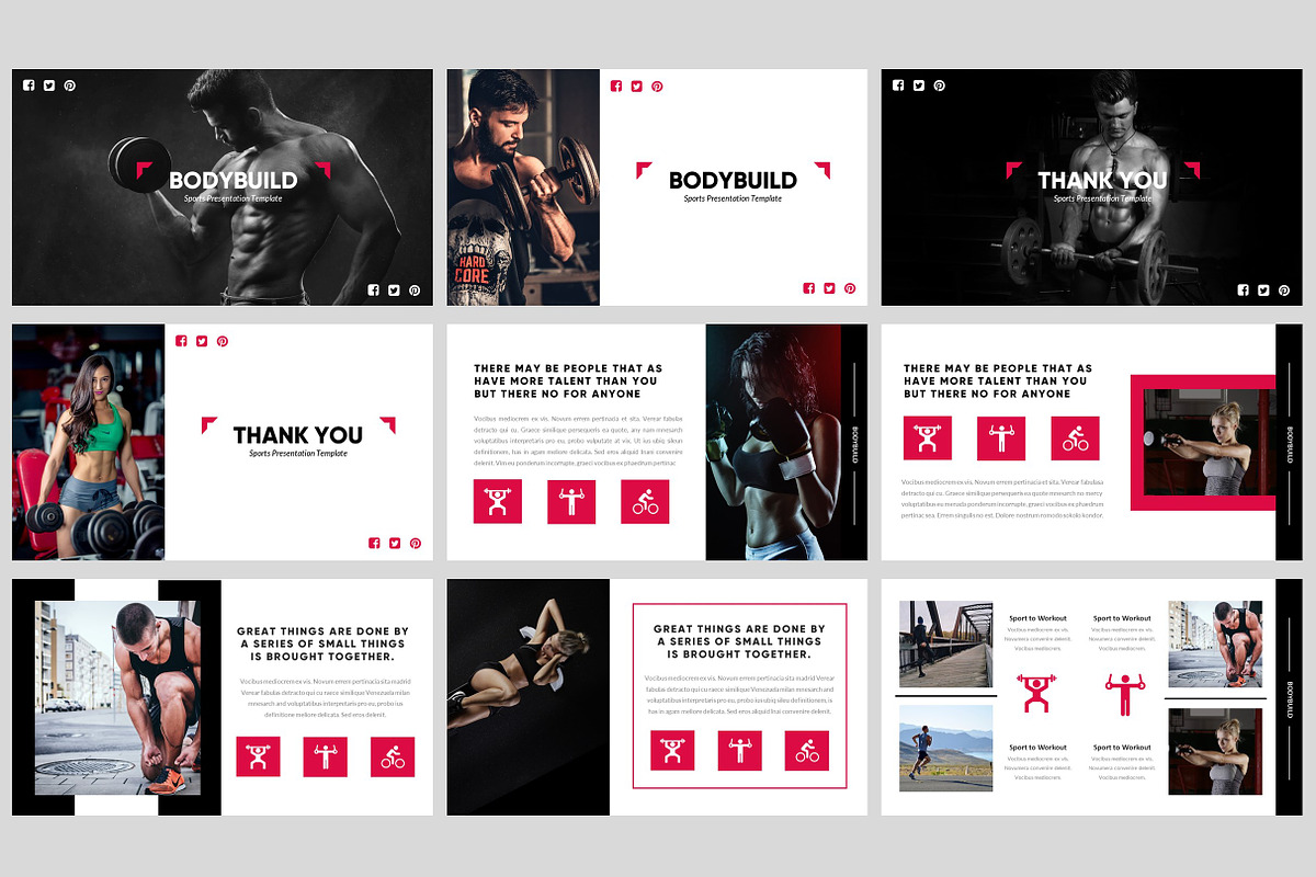Bodybuild - Fitness, Gym Powerpoint, a Presentation Template by Naistudio