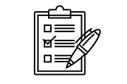 checklist web icon with pen. Vector, an Icon by Sunny