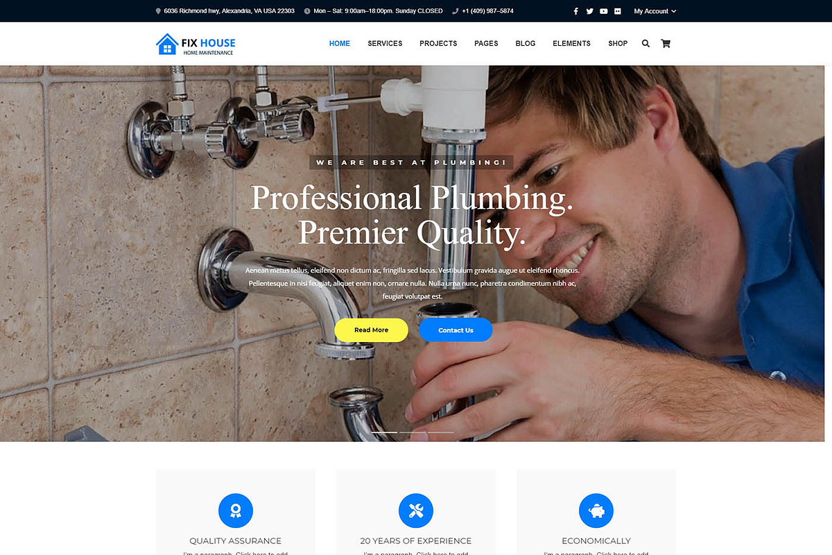 FixHouse - Home Repair & Business, a WordPress Template by Cherry Wordpress Theme | Creative Market